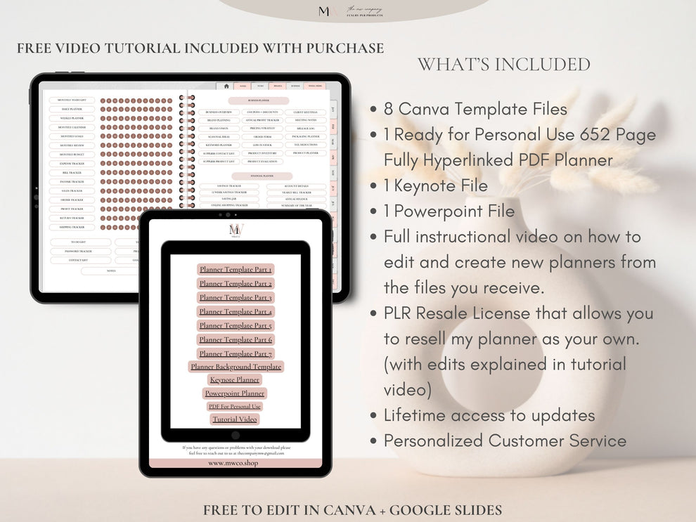 2024 Digital Business Planner For Goodnotes, PLR Planner, The MW Company